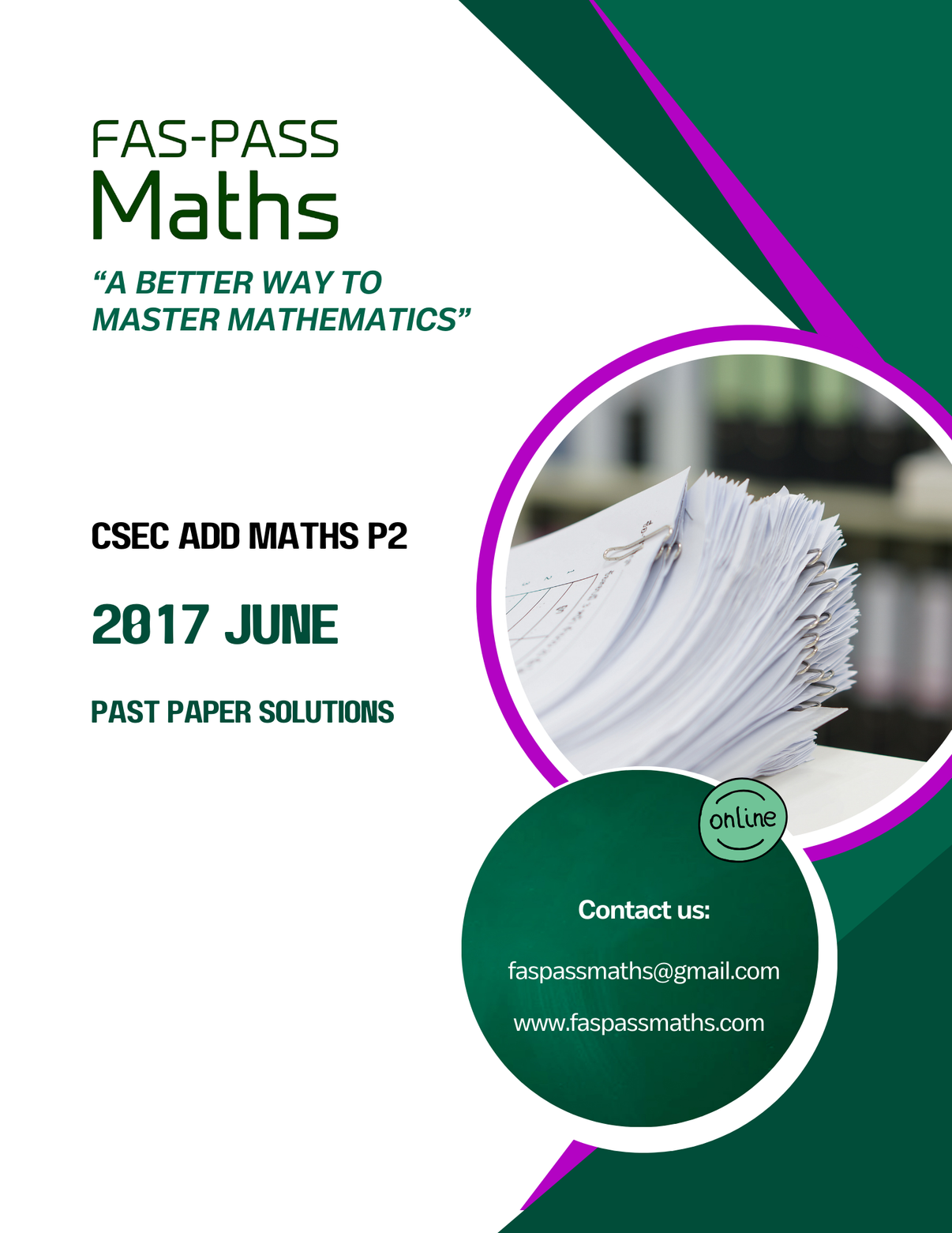 CSEC Add Maths Paper 2 2017 June – Fas-Pas Maths Store