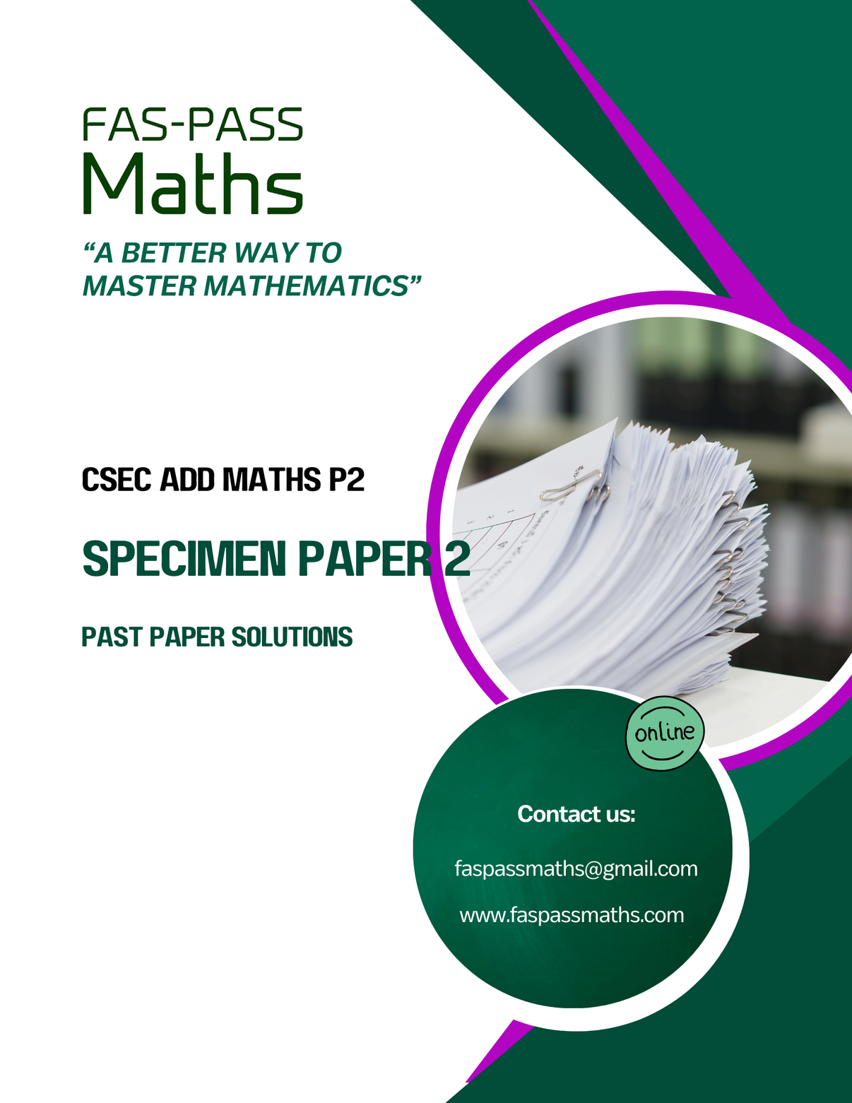 CSEC Add Maths Paper 2 Specimen Paper 2 – Fas-Pas Maths Store